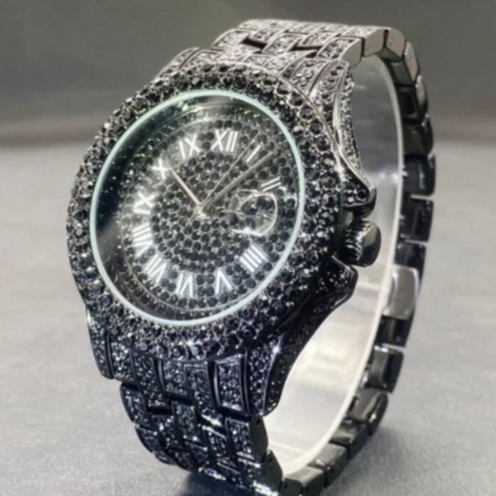 Full Diamond High End Calendar Men's Quartz Watch Gentlemen's Watch ...