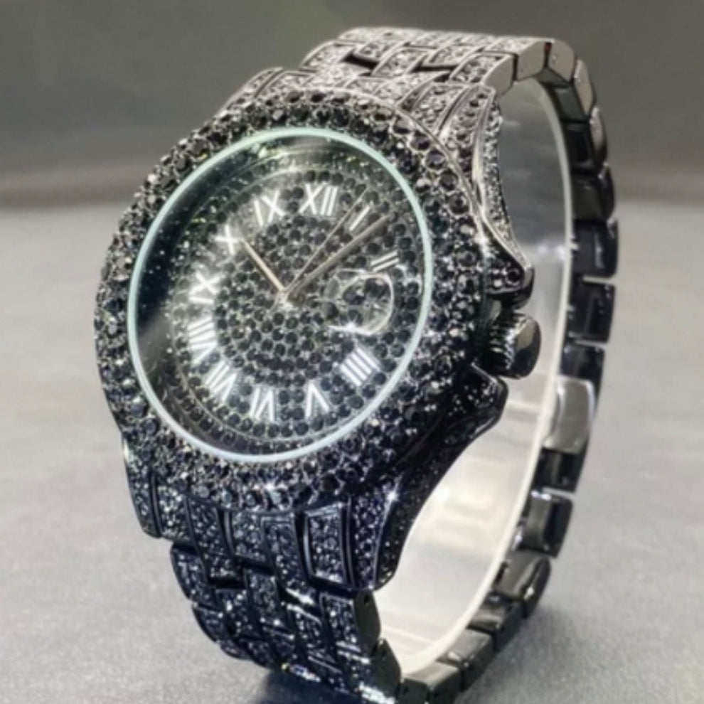 Full Diamond High End Calendar Men's Quartz Watch Gentlemen's Watch ...